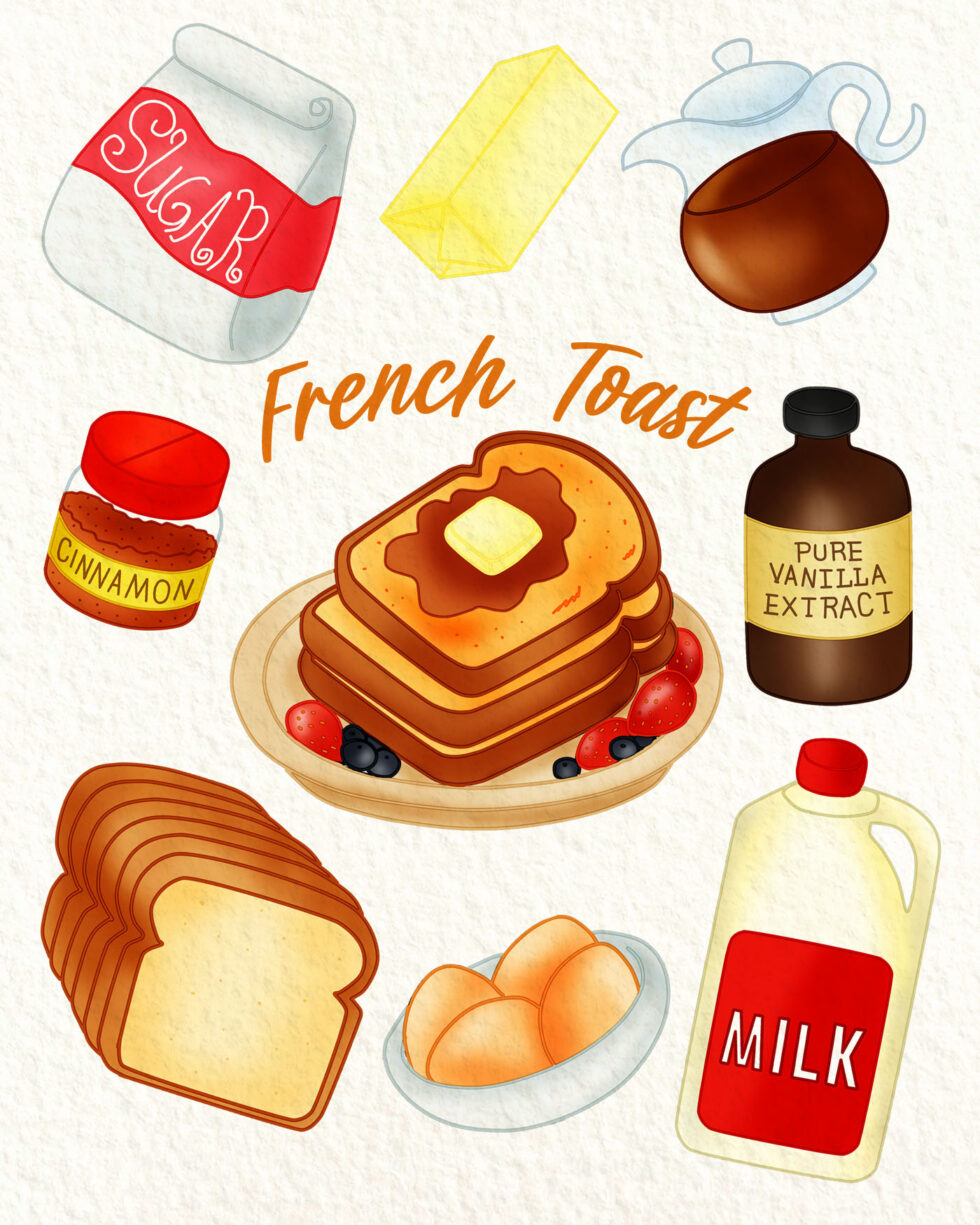 How To Make French Toast - Draw My Recipes