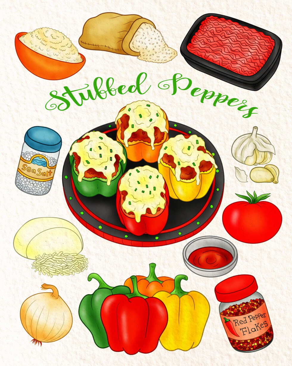 How To Make Stuffed Peppers - Draw My Recipes