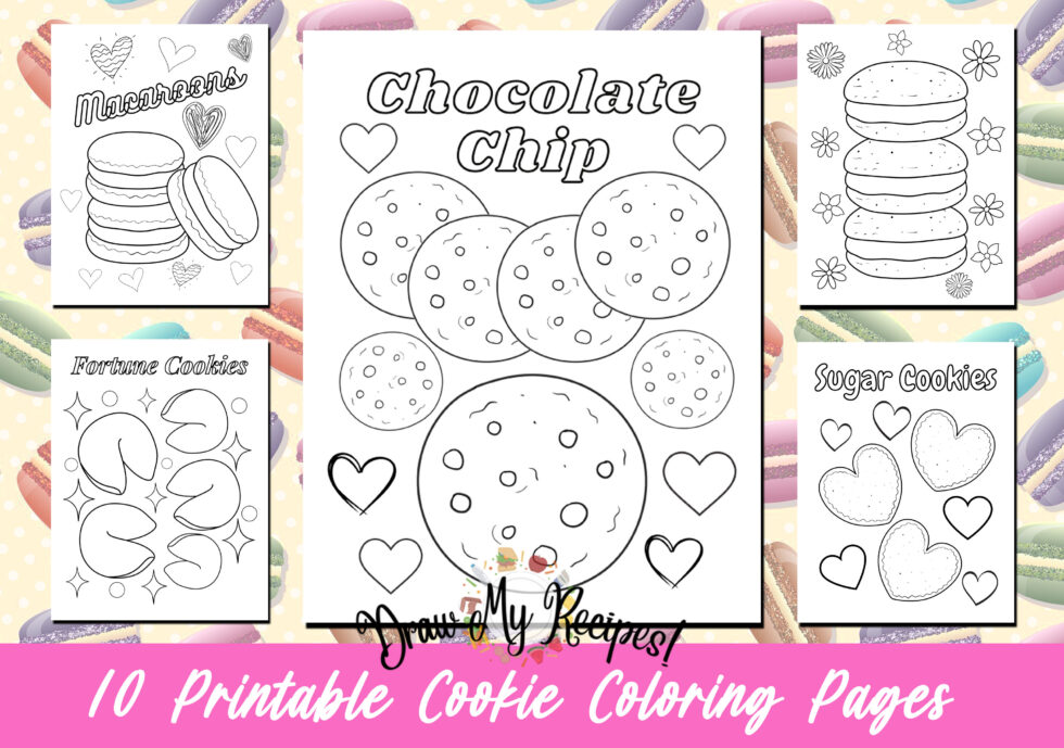 Cookie Coloring Page Printables (10 Page Bundle)