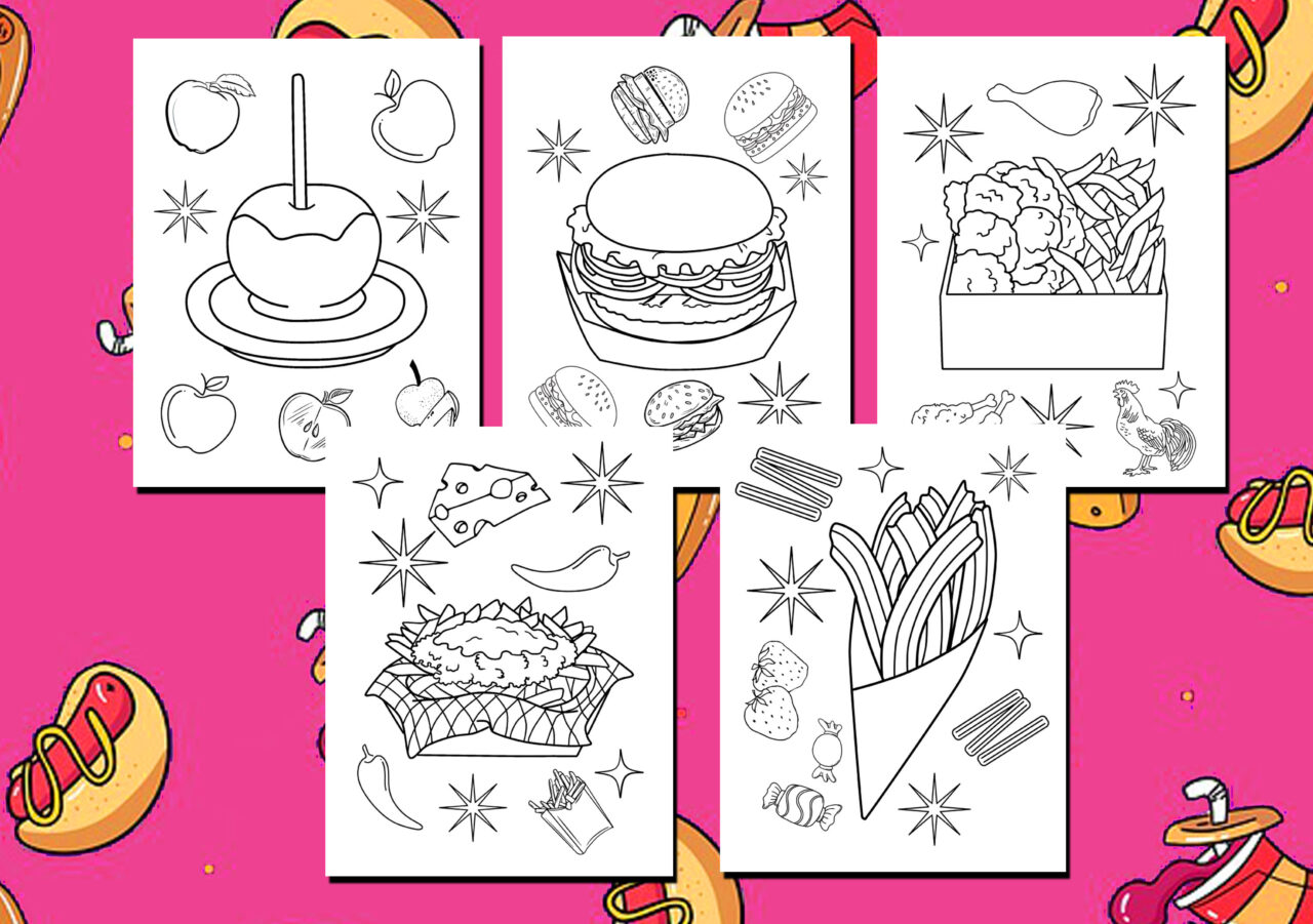 15 Carnival Food Coloring Pages Printables - Draw My Recipes